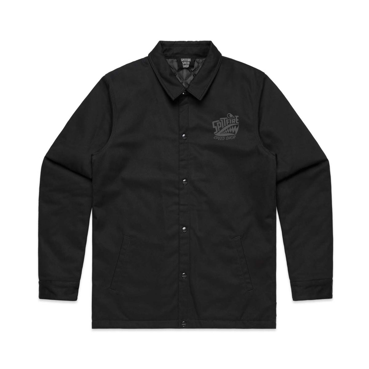 Spitfire Black Outlaw Jacket With Dark Grey Logo – Spitfire Speed Shop