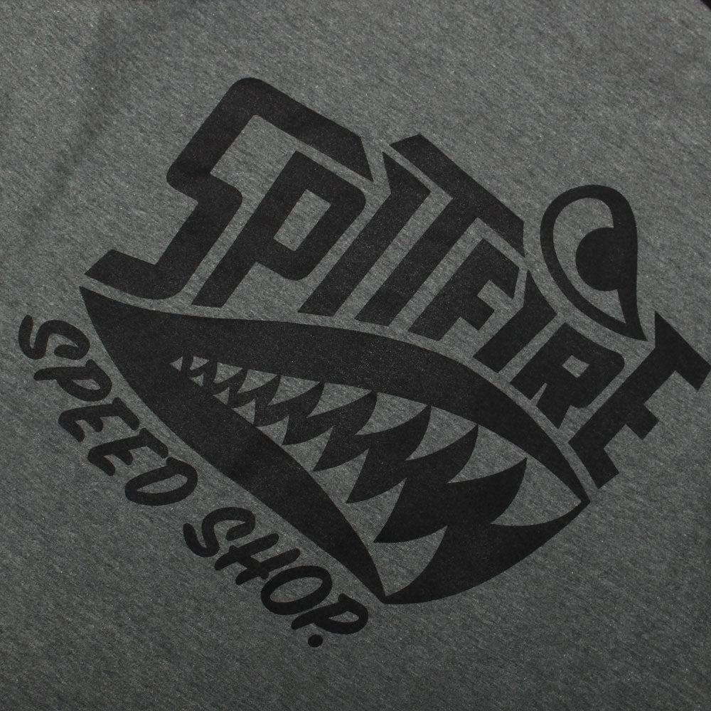Spitfire Grey Baseball T-Shirt With Black Logo – Spitfire Speed Shop
